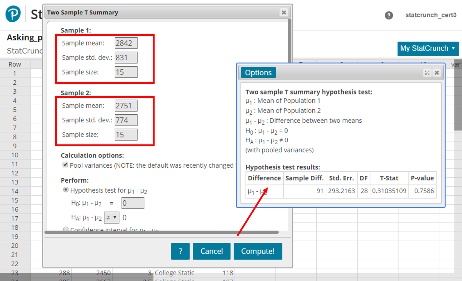 Difference In Means Hypothesis Testing